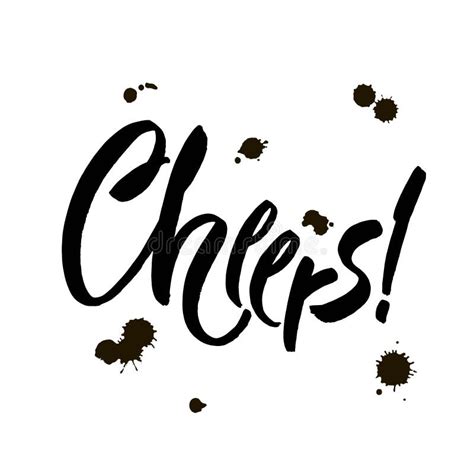 Cheers Ink Hand Lettering Vector Illustration Stock Vector
