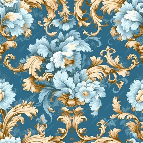Beautiful Rococo Floral Patterns Ai Generated Premium Ai Generated Image