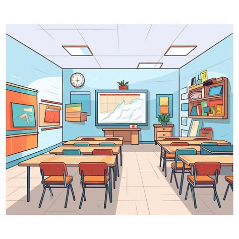 Premium Photo Colored Classroom Vector Line Art Illustration
