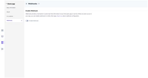 Managing Webhooks In An App