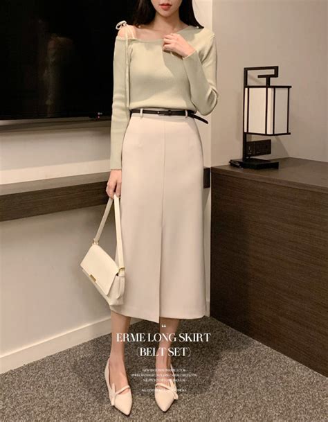 리썸데이 단독 주문폭주🌠 에르메 롱 스커트 4color 벨트set A라인h라인하체커버여름휴양지룩여행룩출근룩하객룩데일리룩심플페미닌오피스룩