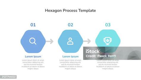 3단계와 아이콘이 있는 육각형 프로세스 인포그래픽 템플릿 디자인 0명에 대한 스톡 벡터 아트 및 기타 이미지 0명 3
