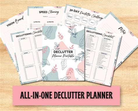 Declutter Planner Printable Declutter Checklist Declutter Challenge Printable Decluttering Guide