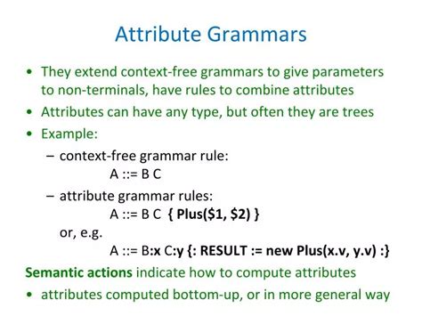 Ppt Attribute Grammars Powerpoint Presentation Free Download Id1916054