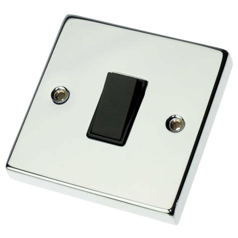 Scolmore Click Deco 10a 1 Gang 2 Way Switch Black Insert Polished