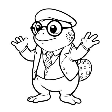 Premium Vector Joyful Toad Illustration For Colouring Page
