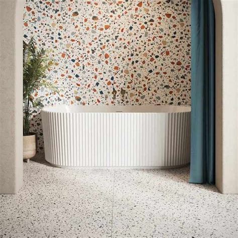 Elijah Florence Fluted 1700x800mm Back To Wall Freestanding Bath Klb