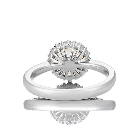 7mm Akoya Cultured Pearl And Diamond Halo Ring In 14k White Gold