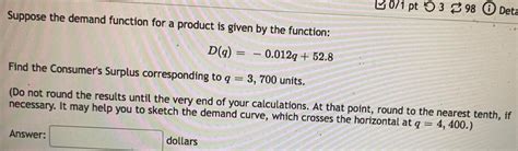 Answered Suppose The Demand Function For A Product Is Given By The
