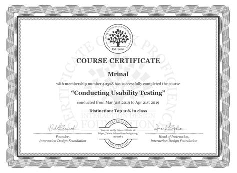 Completed Usability Testing Course From The Interaction Design Foundation Special Thanks To