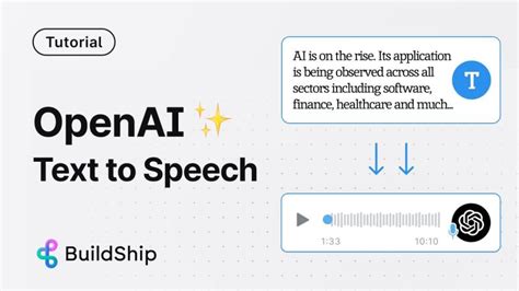 New Openai Text To Speech Api With No Code Buildship