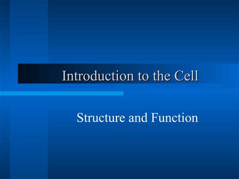 Cells Structure Ppt