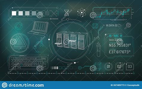 Set Of Infographic Elements About Scientific Data Storage Stock Vector Illustration Of
