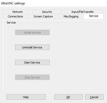 Turning On UltraVNC Server Service On A Windows System
