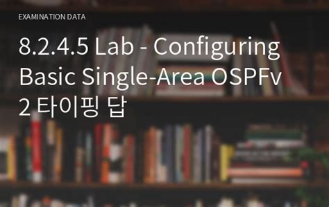 8 2 4 5 Lab Configuring Basic Single Area Ospfv2 타이핑 답 시험자료