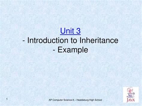Ppt Unit 3 Introduction To Inheritance Example Powerpoint Presentation Id2732724