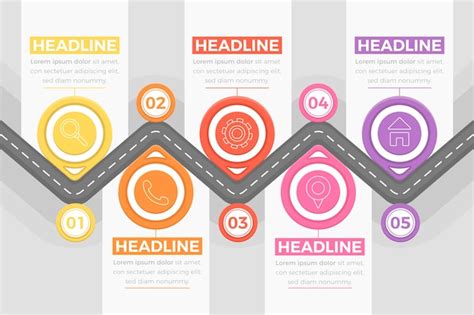 플랫 로드맵 인포 그래픽 템플릿 무료 벡터