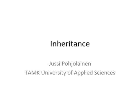 C Inheritance Ppt