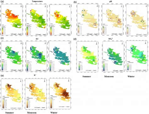 A E Contour Maps Showing Different Parameters A Temperature