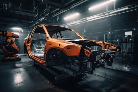 Premium Photo Automobile Production Line Modern Automated Production Line Automotive Industry