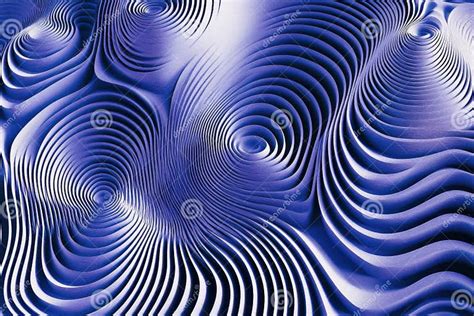 Abstract 3d Blue Wave Patterns Creating Dynamic Optical Illusions Stock Illustration