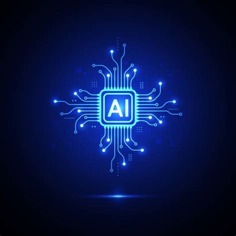 Artificial Intelligence Circuit Line Style Vector Image