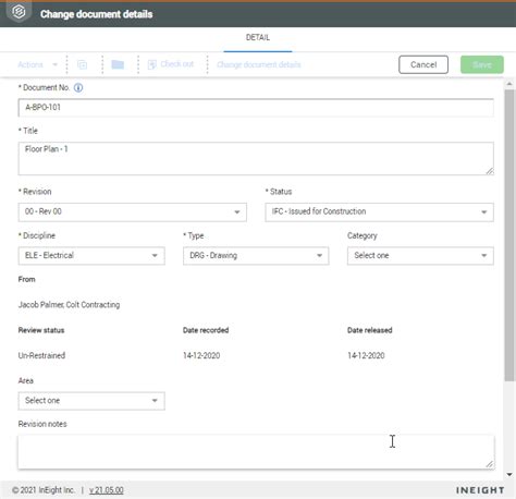 Changing Document Details