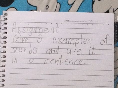 Assignment Give 5 Examples Of Verbs And Use Studyx