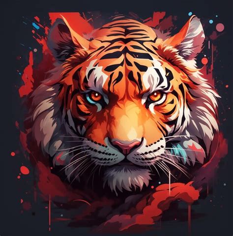 Premium Vector Evil Tiger T Shirt Design
