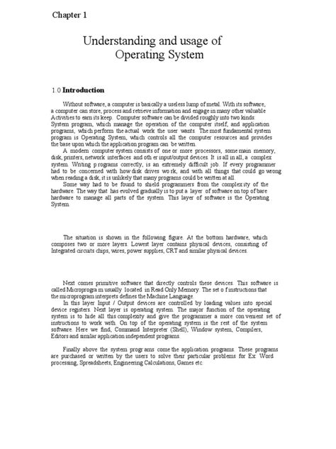 Operating System Report Pdf Operating System Process Computing