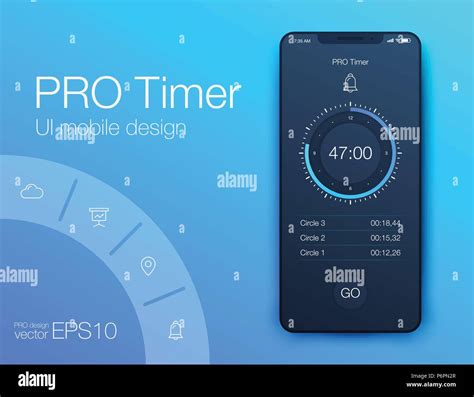 Timer Clock Application Ui Design Concept Stock Vector Stock Vector Image And Art Alamy