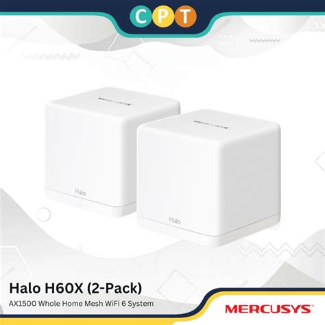 Mercusys Halo H60x 2 Pack Ax1500 Whole Home Mesh Wifi 6 System Shopee Philippines