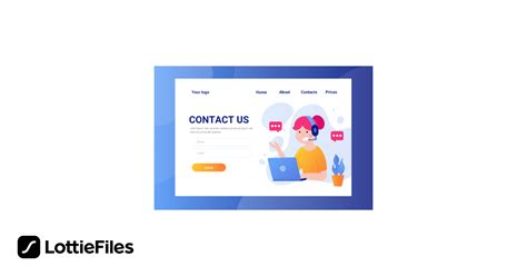 Free Contact Us Page Lottie Animation Json File Animation By Nadeem