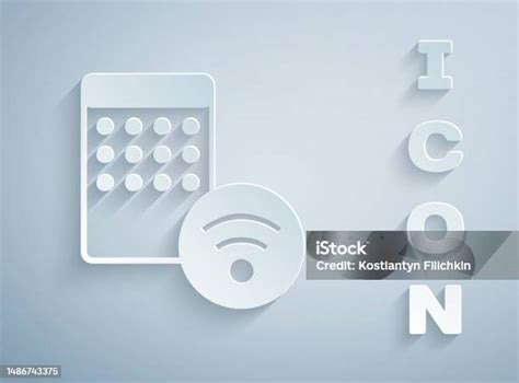 종이 컷 공기 가습기 아이콘은 회색 배경에 분리되어 있습니다 휴대용 전기 가전 제품 가정 공기 정화 및 가습 종이 아트 스타일 벡터 바람에 대한 스톡 벡터 아트 및 기타