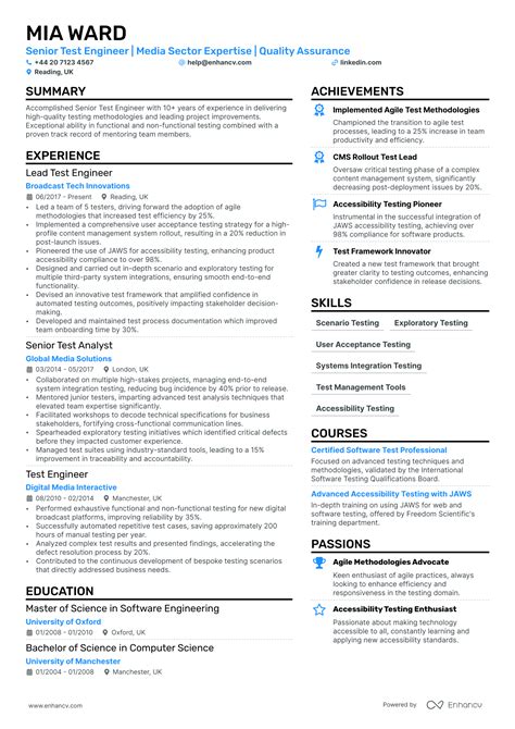 Manual Tester Cv Examples And Guide For 2025
