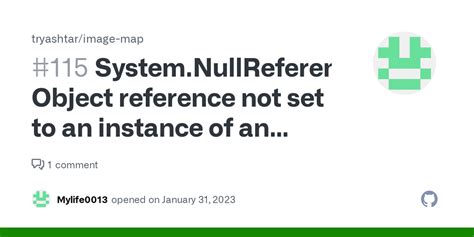 Systemnullreferenceexception Object Reference Not Set To An Instance Of An Object · Issue