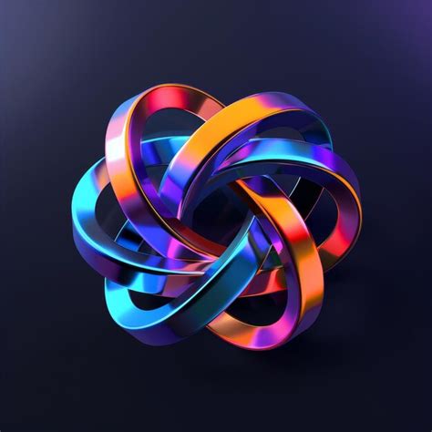 3d Illustration Of Abstract Multicolored Rings On A Dark Background Premium Ai Generated Image