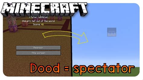Dood Spectator Gamemode Minecraft Command Block Tutorial Youtube