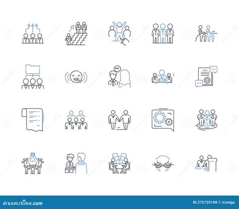 Task Delegation Line Icons Collection Assignments Delegation Responsibilities Deputies