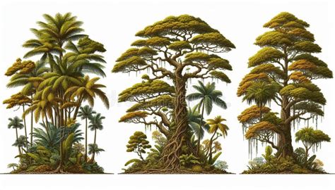 Single Tropical Tree Species Isolated On White Background Perfect For Architecture Landscape