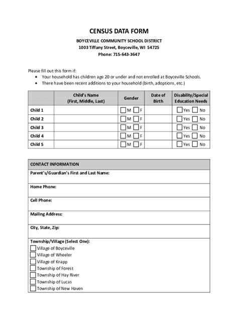 Fillable Online Census Data Form Fax Email Print Pdffiller