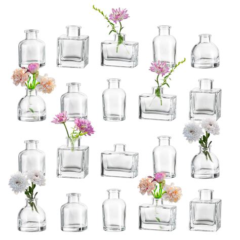 Small Glass Bud Vases For Centerpieces Hewory 20pcs Clear Sturdy Cute