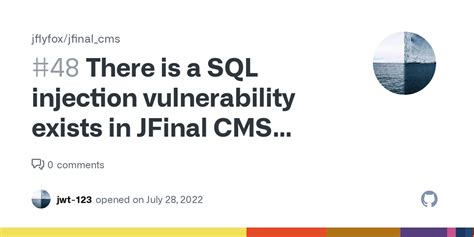 There Is A Sql Injection Vulnerability Exists In Jfinal Cms