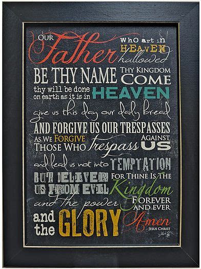 The Lords Prayer Framed Art The Lords Prayer Inspirational Wall Art