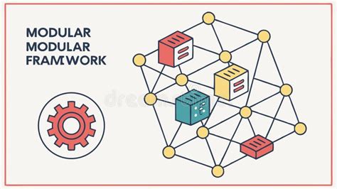 Modular Framework Diagram Network Of Connected Blocks Vector Design
