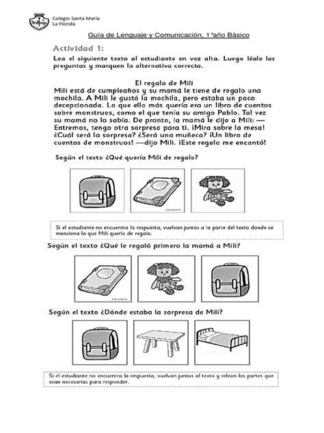 1° Básico Lenguaje Guía 3 Pdf