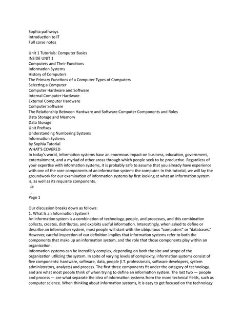 10 Introduction To It Sophia Full Course Notes Sophia Pathways Introduction To It Full Corse