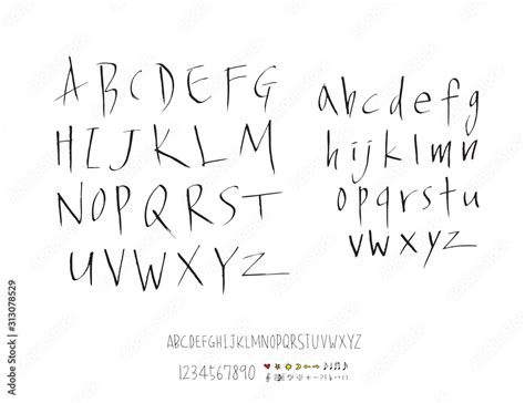 벡터 문자 손으로 쓴 글씨체 Stock Vector Adobe Stock