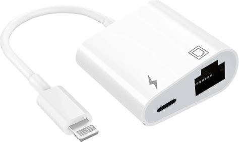 Lightning To Ethernet Adapter [compatible With Apple Mfi Certified] 2 In 1 Rj45 Ethernet Lan