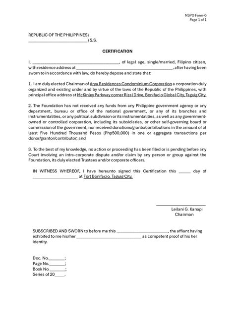 Nspo Form 6 Pdf